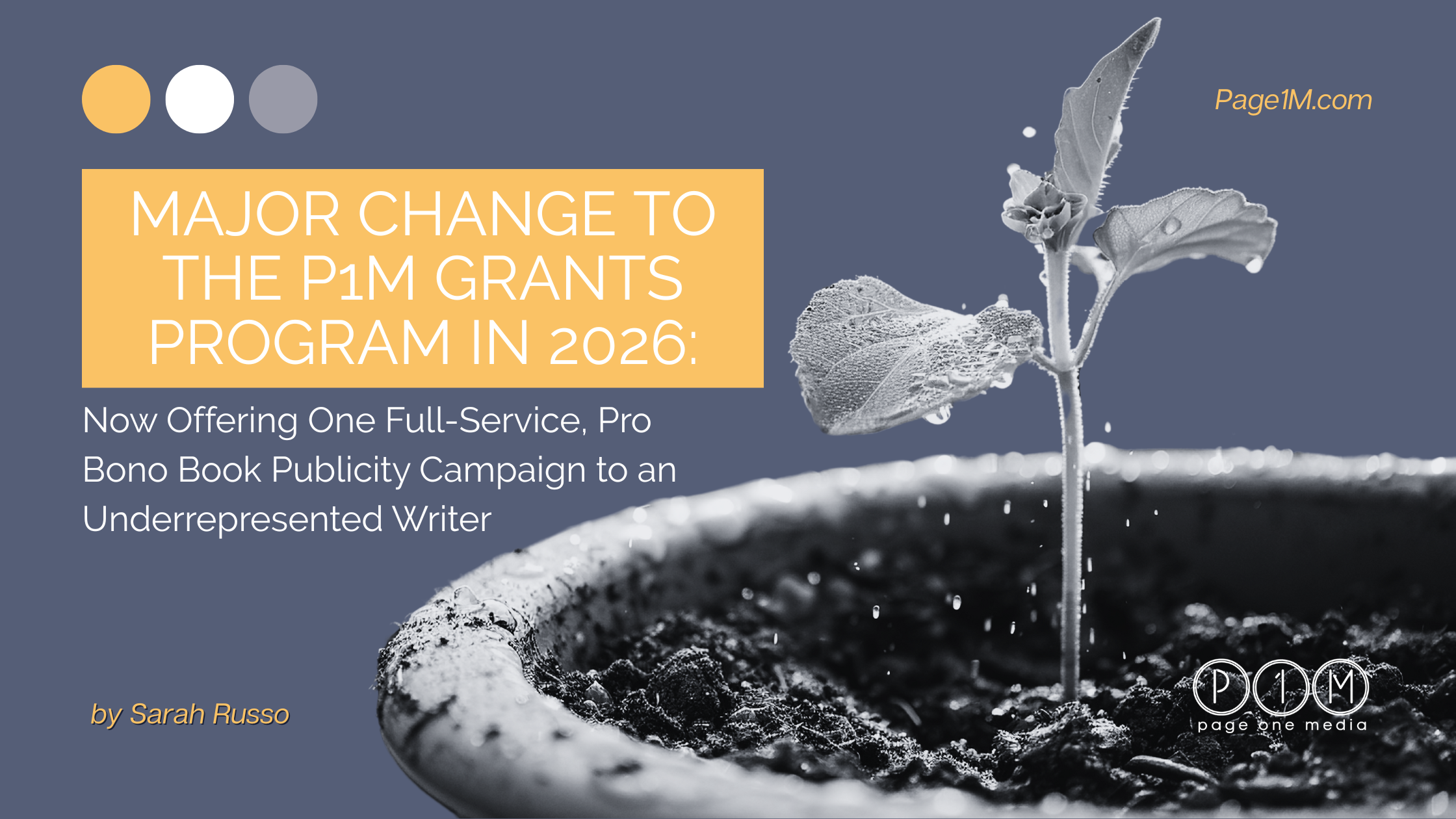 Page One Media will offer one pro bono book publicity campaign